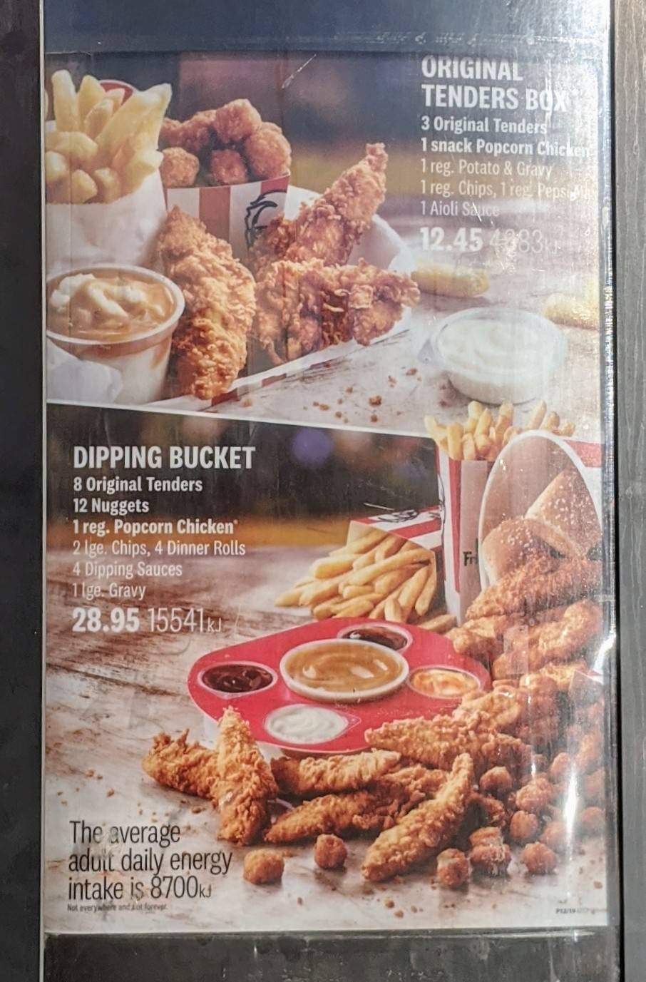 Carta de comida rápida KFC Mt Isa, Mount Isa