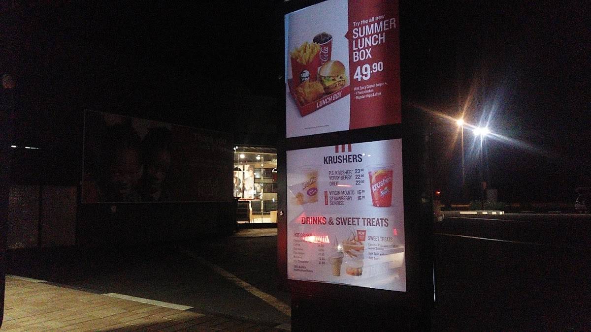 Menu at KFC Vaal Mall restaurant, Vanderbijlpark, Vaal Mall Shopping Centre