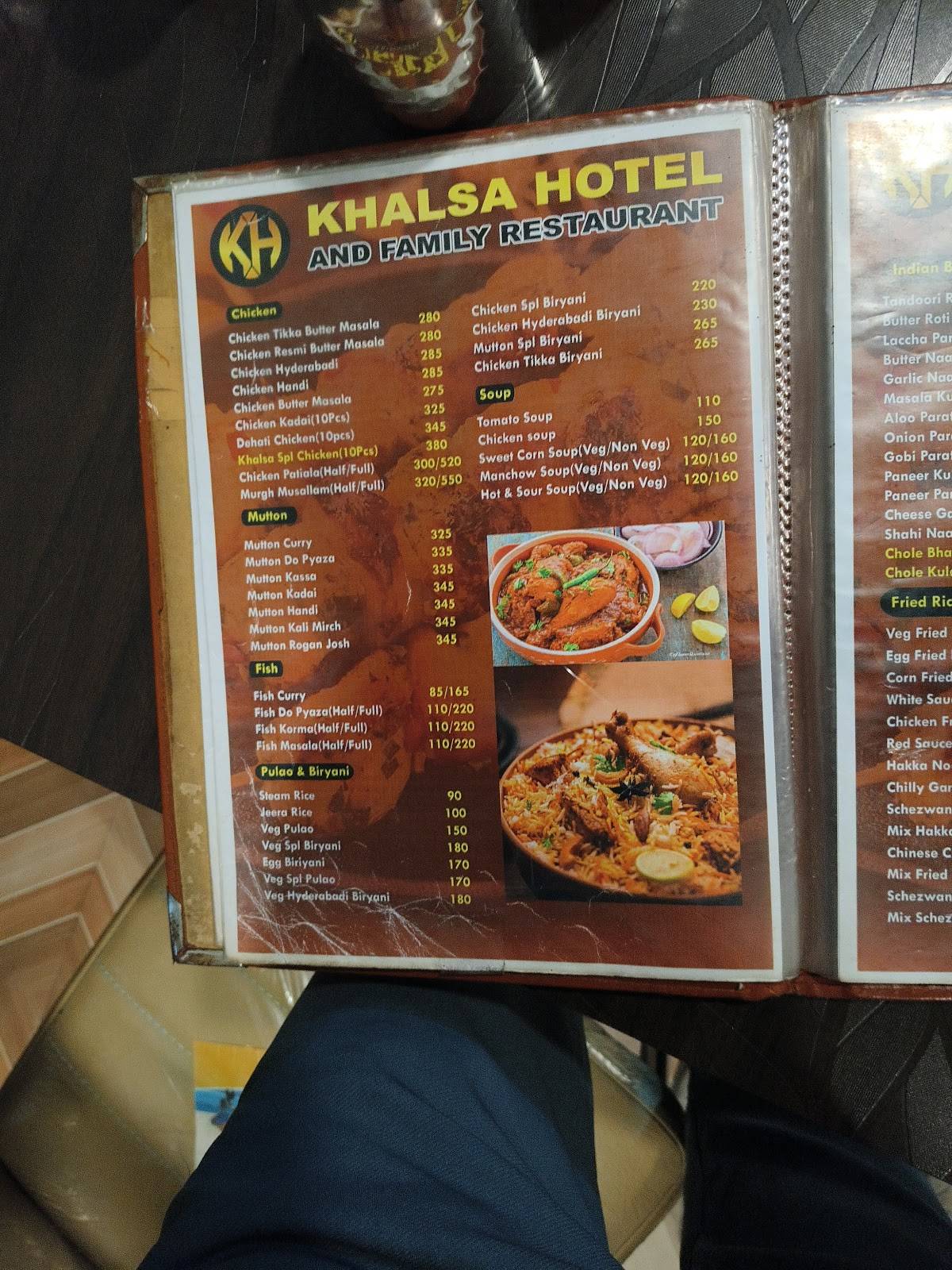 Menu at KHALSA HOTEL AND FAMILY RESTAURANT, Nirsa, Grand Trunk Rd