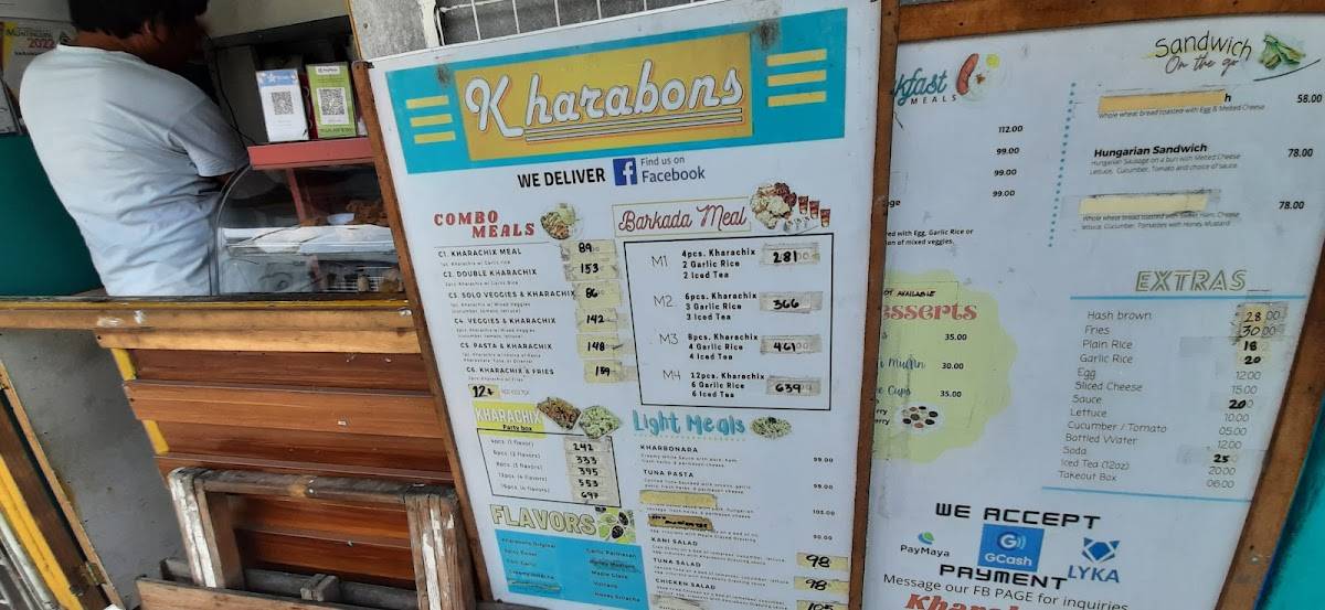 Menu at KHARABONS Resto-Kalye restaurant, Muntinlupa