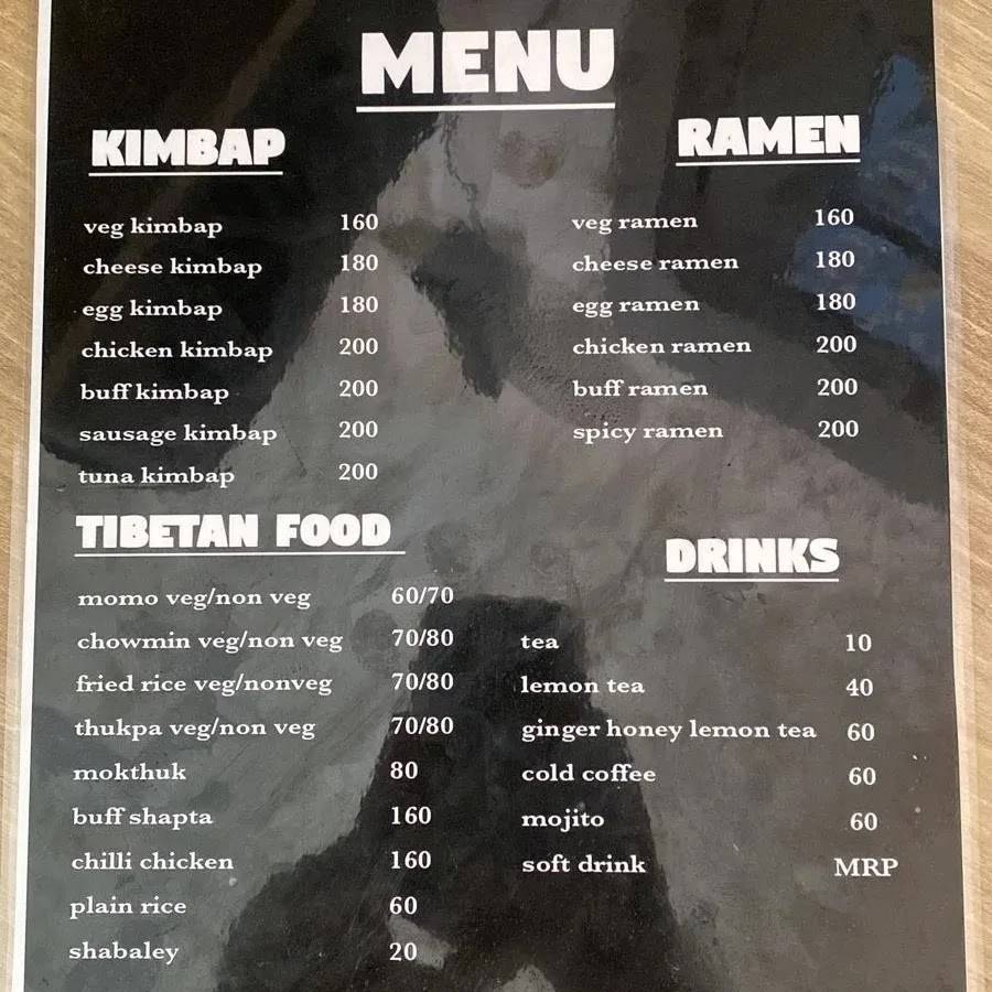 Menu at KIMBAP TOWN༼ཀྱིམ་འབབ་ཊོན།༽, Dehradun