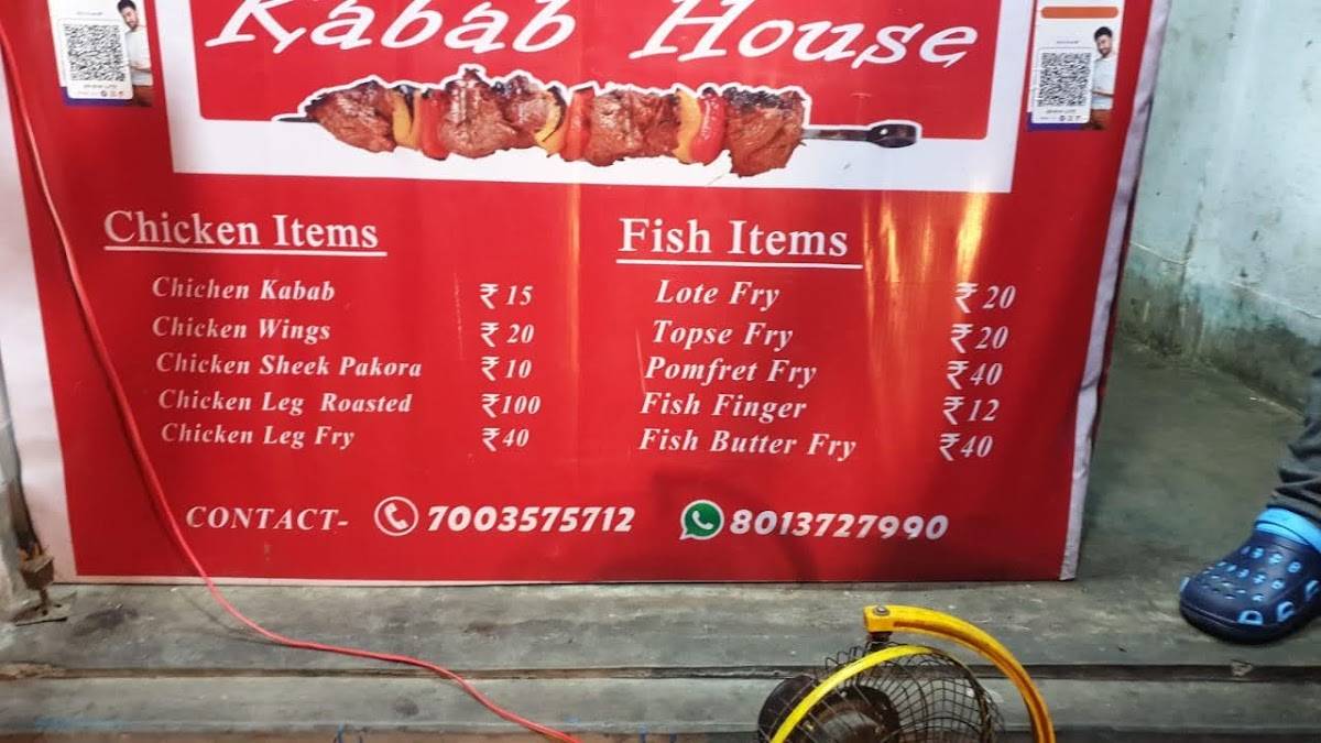 Menu at Kabab House, Kolkata, 11/1