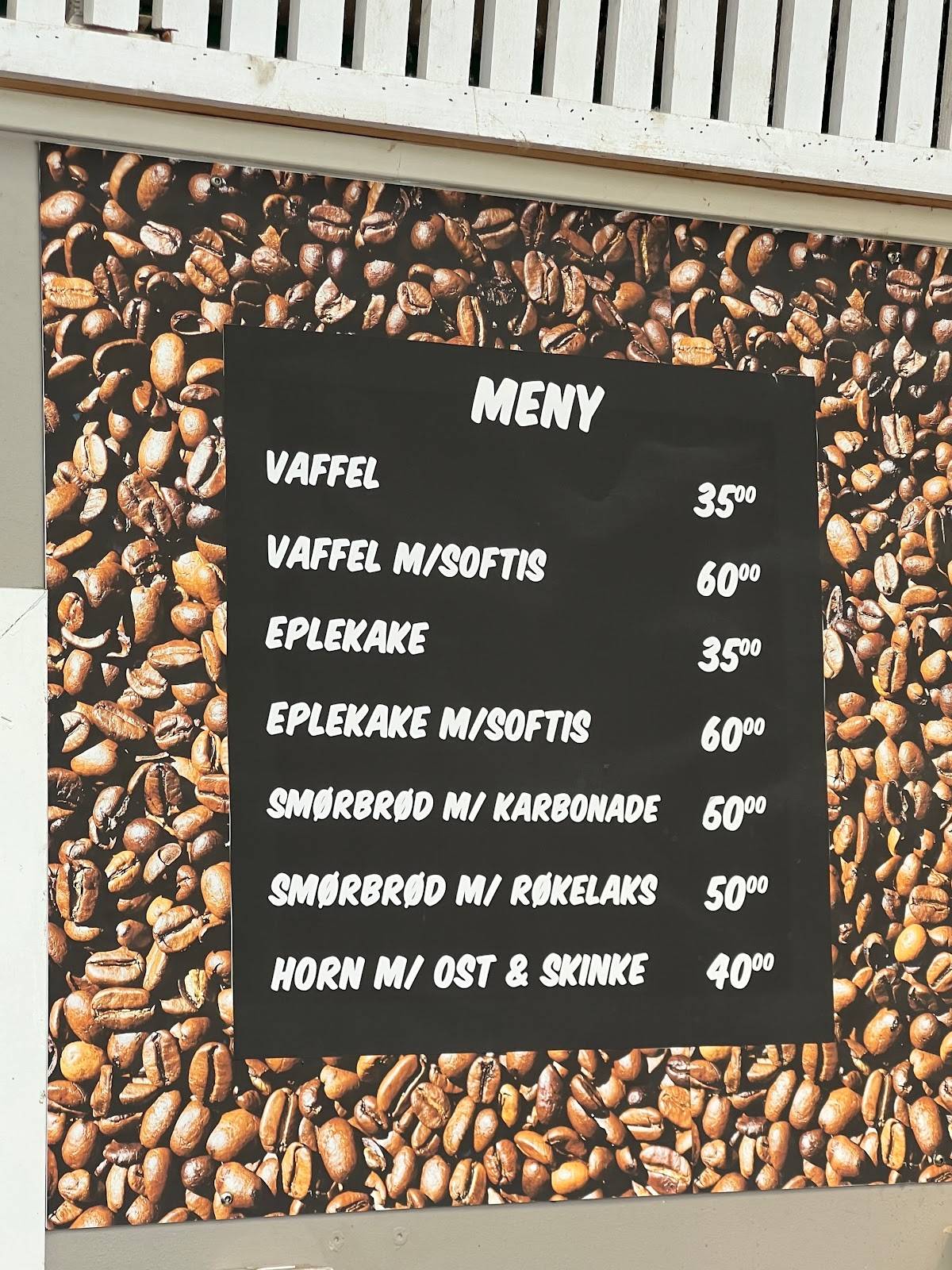 Menu at Kafé Plantasjen cafe, Oslo