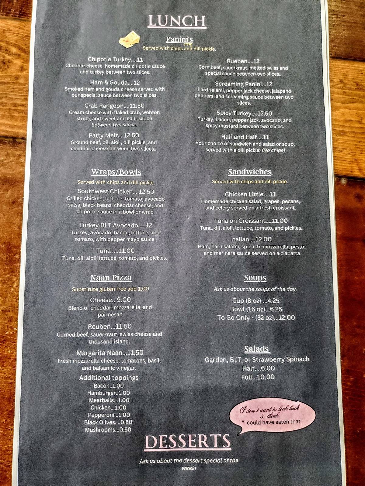 Menu at Kala's Savory Bites & Sifted Sweets restaurant, Beatrice