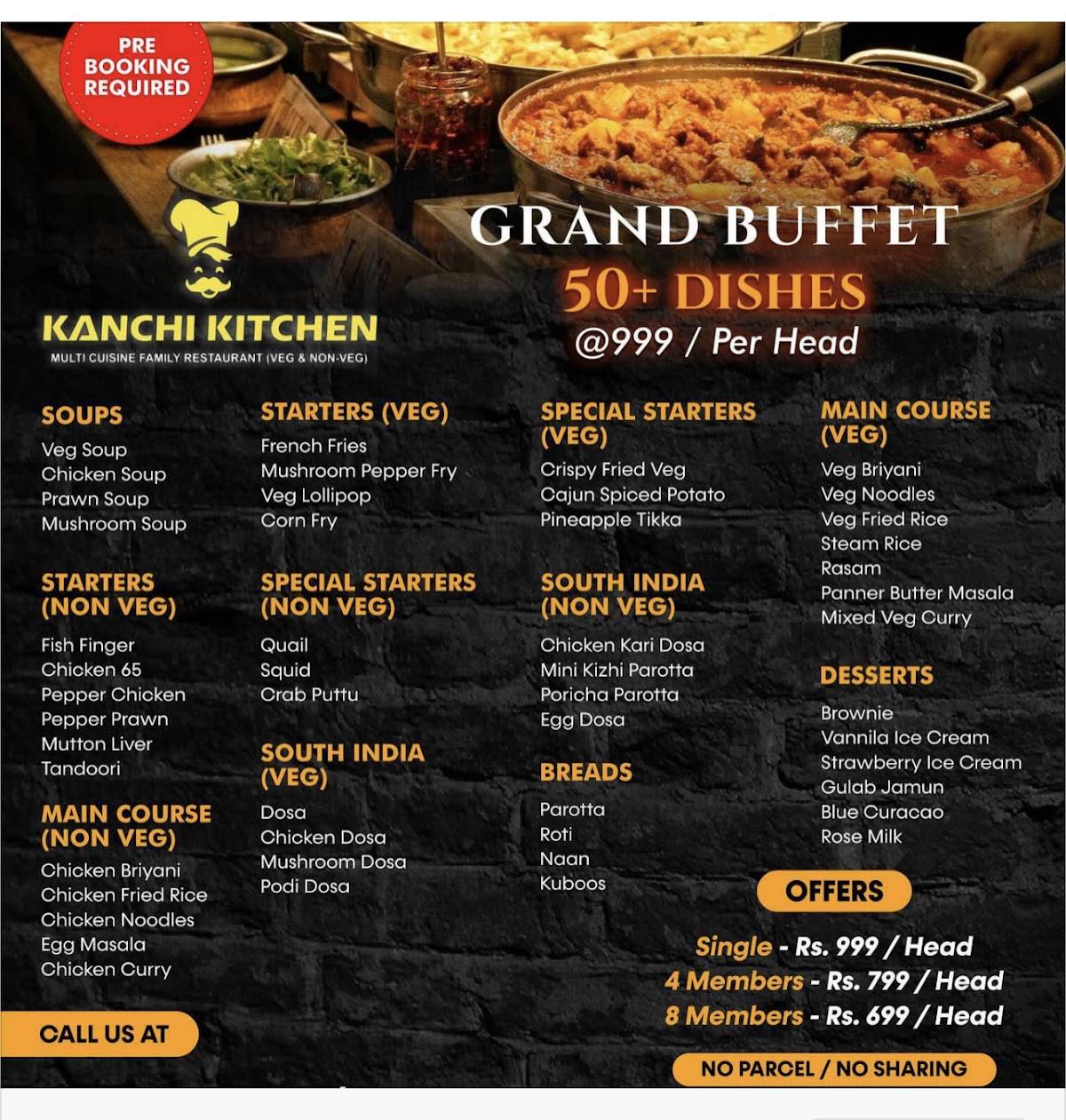 Menu at KANCHI KITCHEN RESTAURANT, Kanchipuram, Vallal Pachaiyappan St