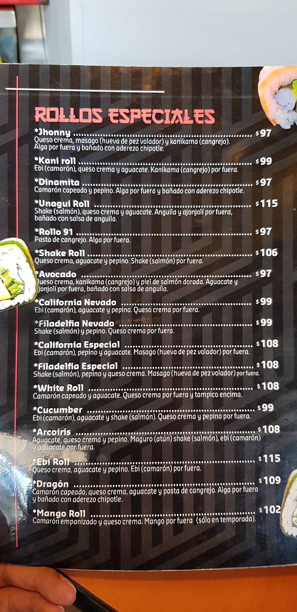 Carta del restaurante Kapital Sushi Zacatecas, Guadalupe