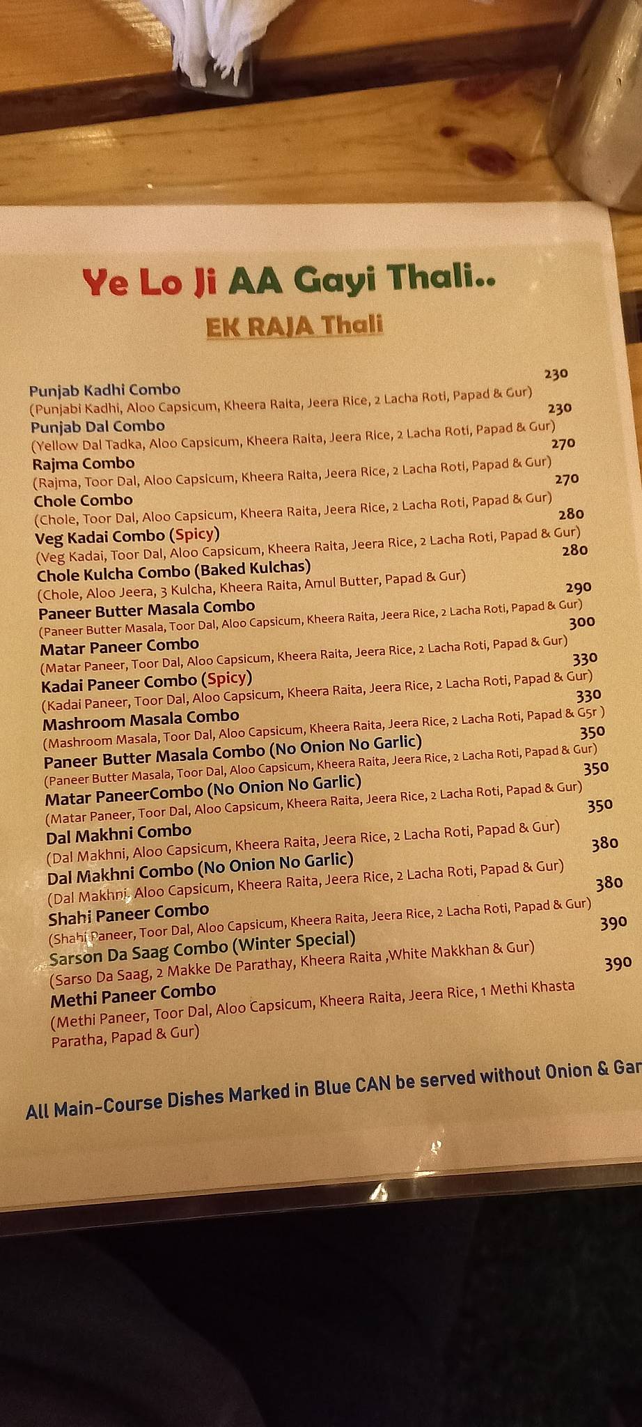 Menu at Kapoor's Cafe Rajajinagar, Bengaluru