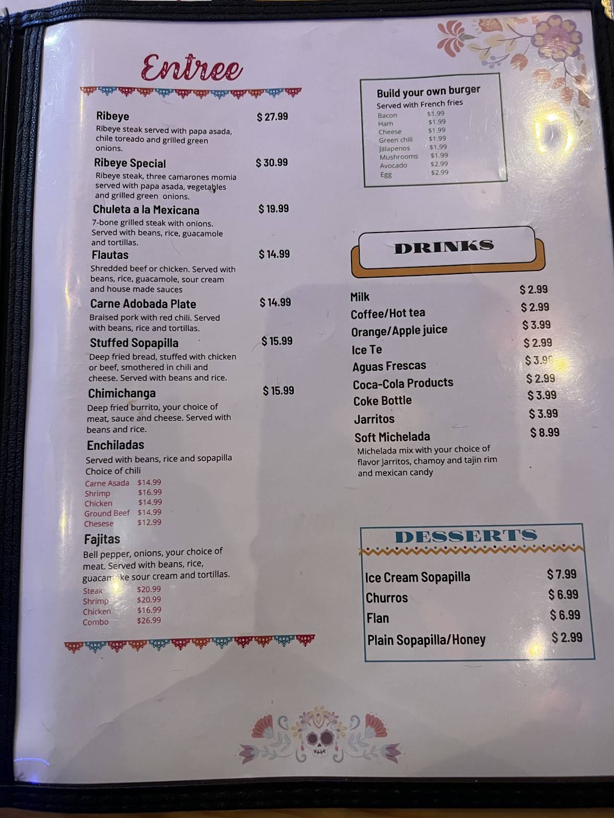 Menu at Katrina’s Restaurant, Los Lunas