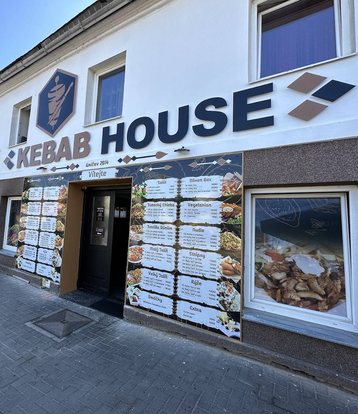 Menu at Kebab House restaurant, Uničov
