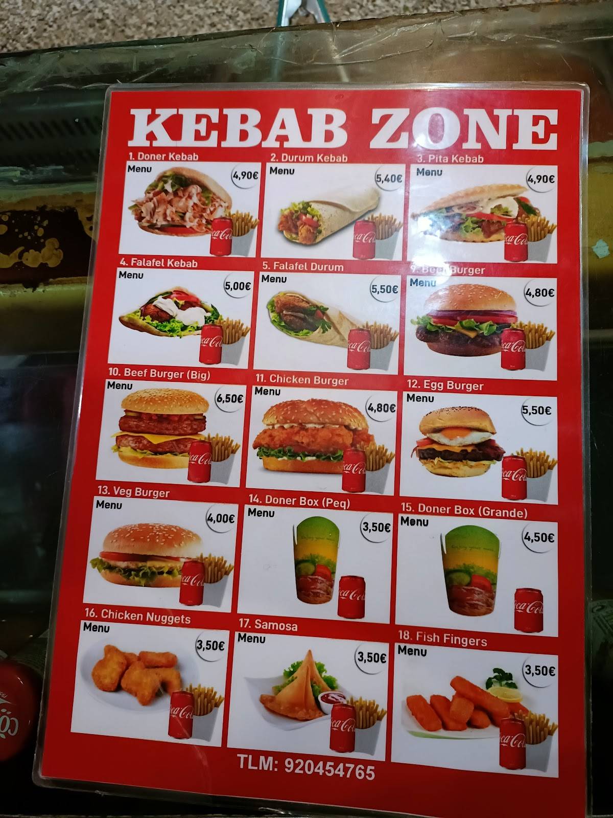 Menu at Kebab zone restaurant, Amadora