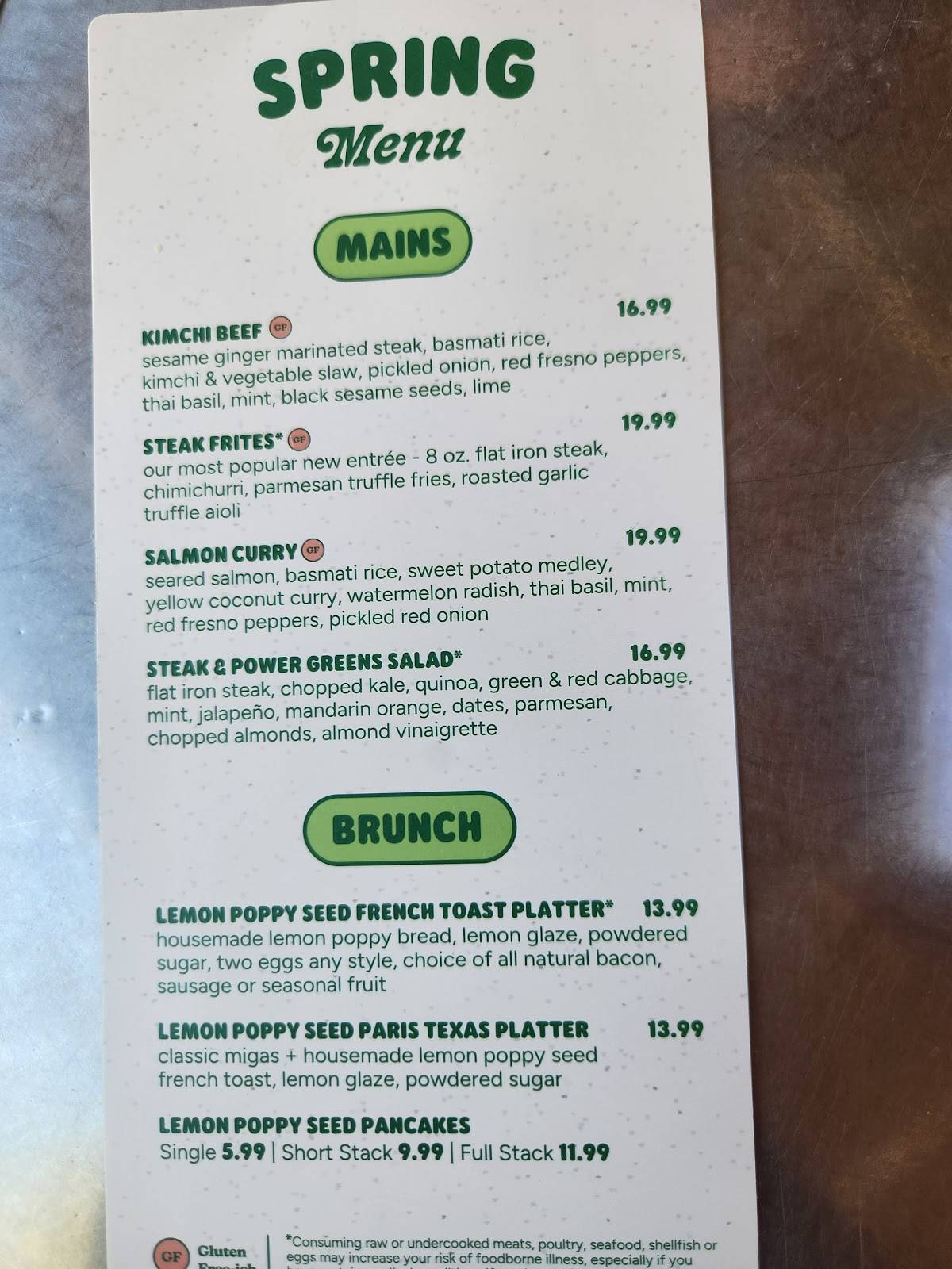 Menu at Kerbey Lane Cafe, Austin, W William Cannon Dr
