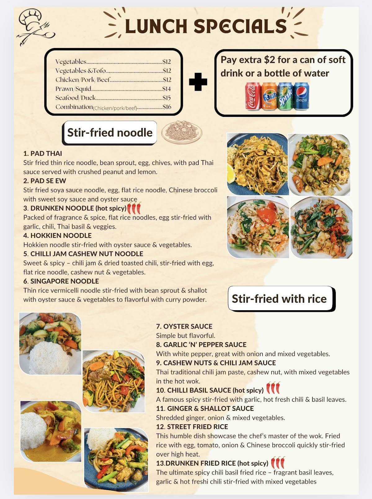 Menu at Khao Hom Thai Restaurant, Glebe