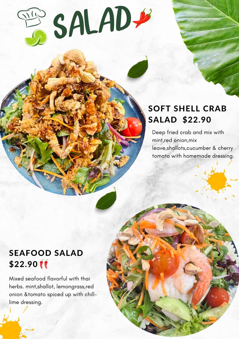 Menu at Khao Hom Thai Restaurant, Glebe