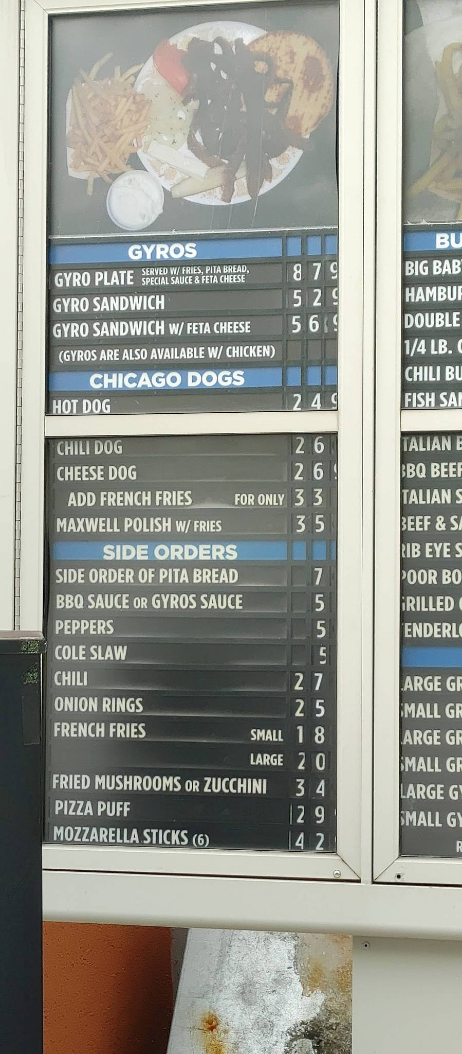 Menu at King Gyros restaurant, Plymouth