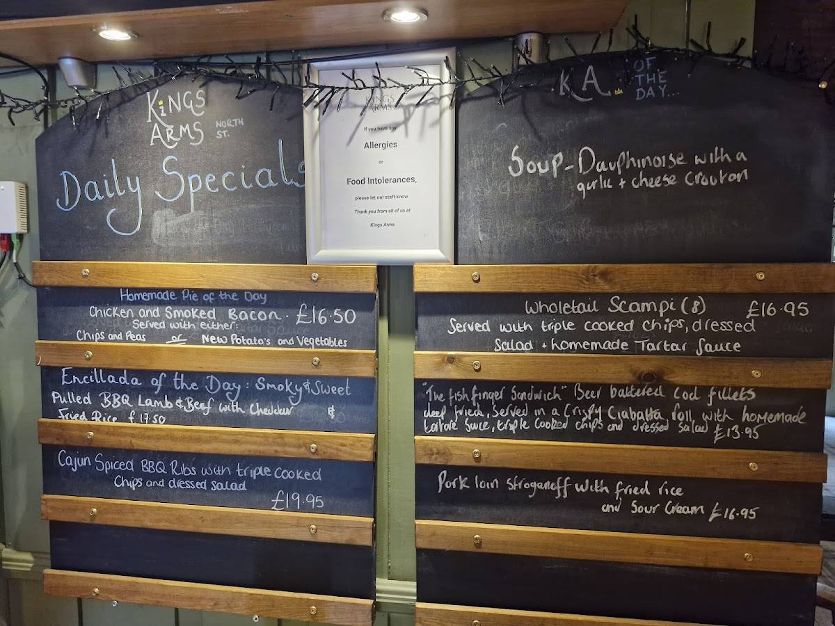 Menu at Kings Arms Wareham pub & bar, Wareham, 41 North St