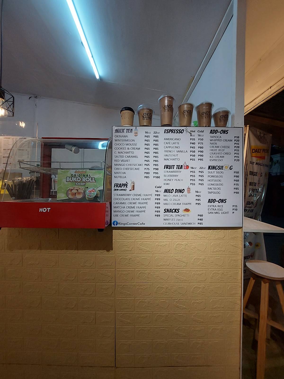 Menu at King's Corner Cafe, Calamba