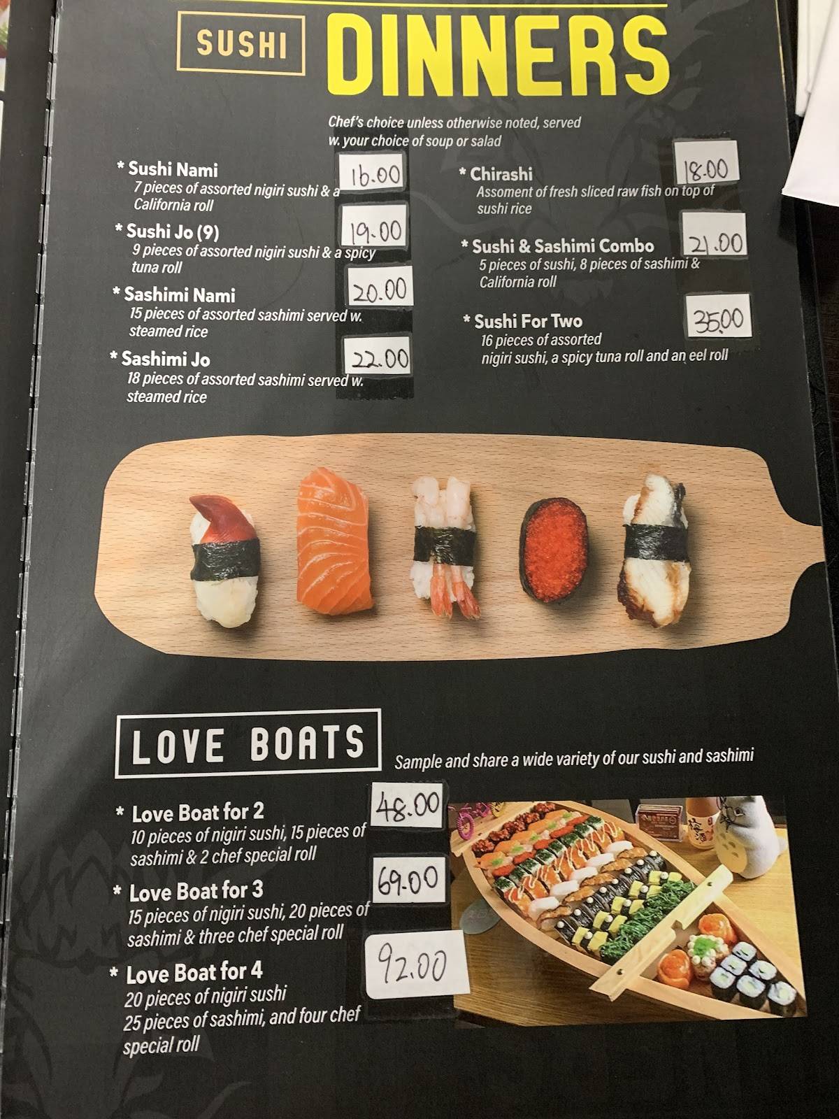 Menu at Kirin restaurant, Davison