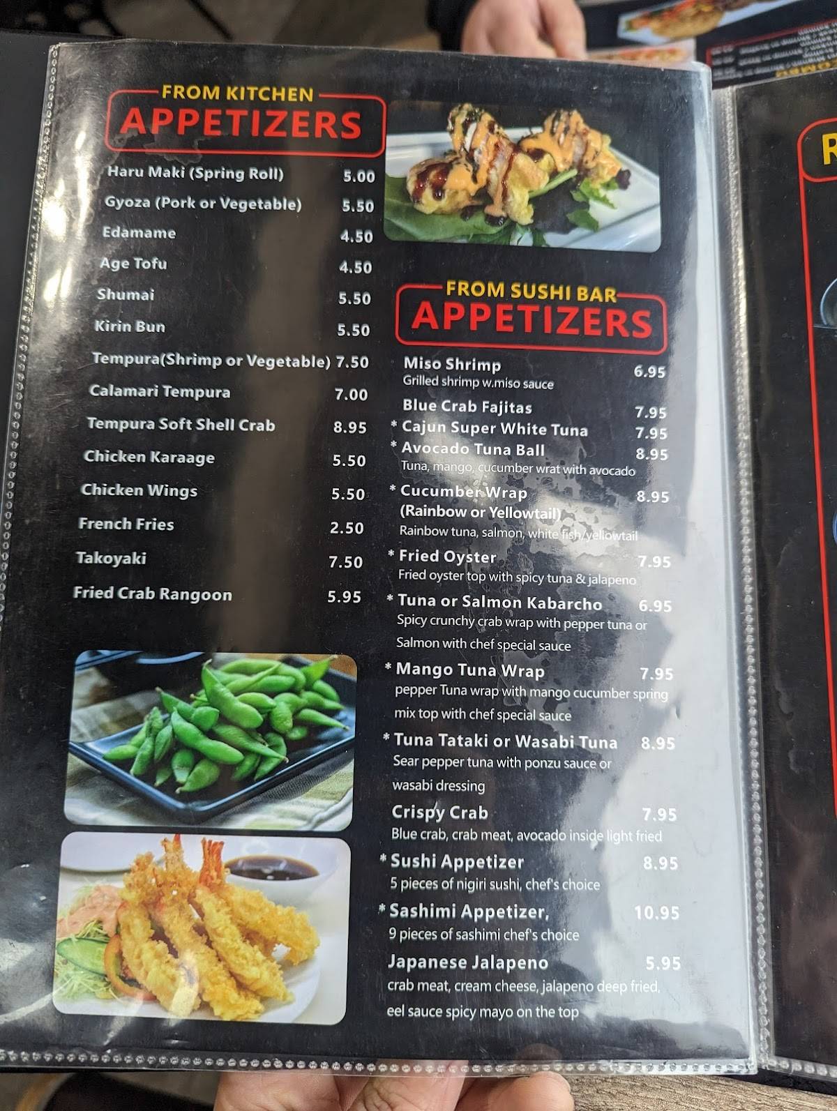 Menu at Kirin restaurant, Davison