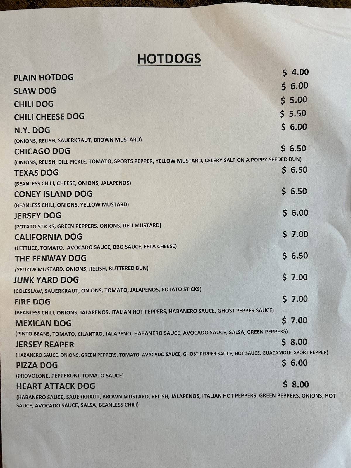 Menu at Knuckle Sandwich and Catering restaurant, Orange City
