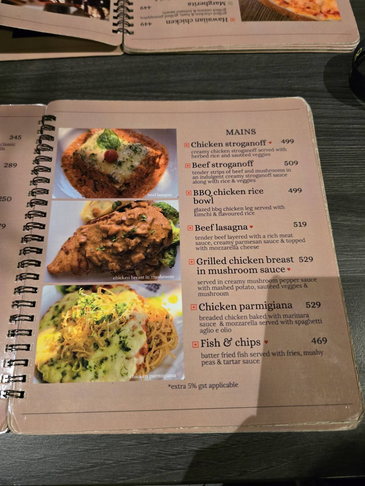 Menu at Poems Cafe, Kochi