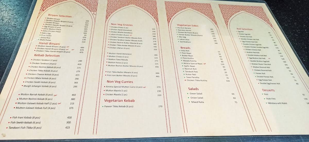 Menu at Aminia Restaurant - Golpark, Kolkata, 57