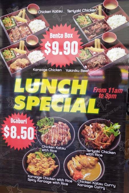 Menu at Komo Sushi restaurant, Tingalpa