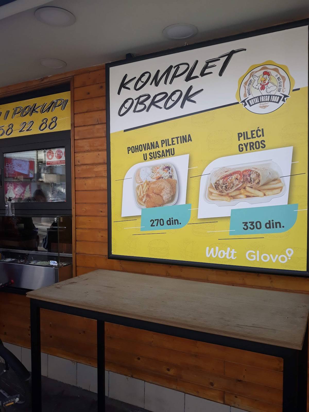 Menu at Komplet obrok restaurant, Niš