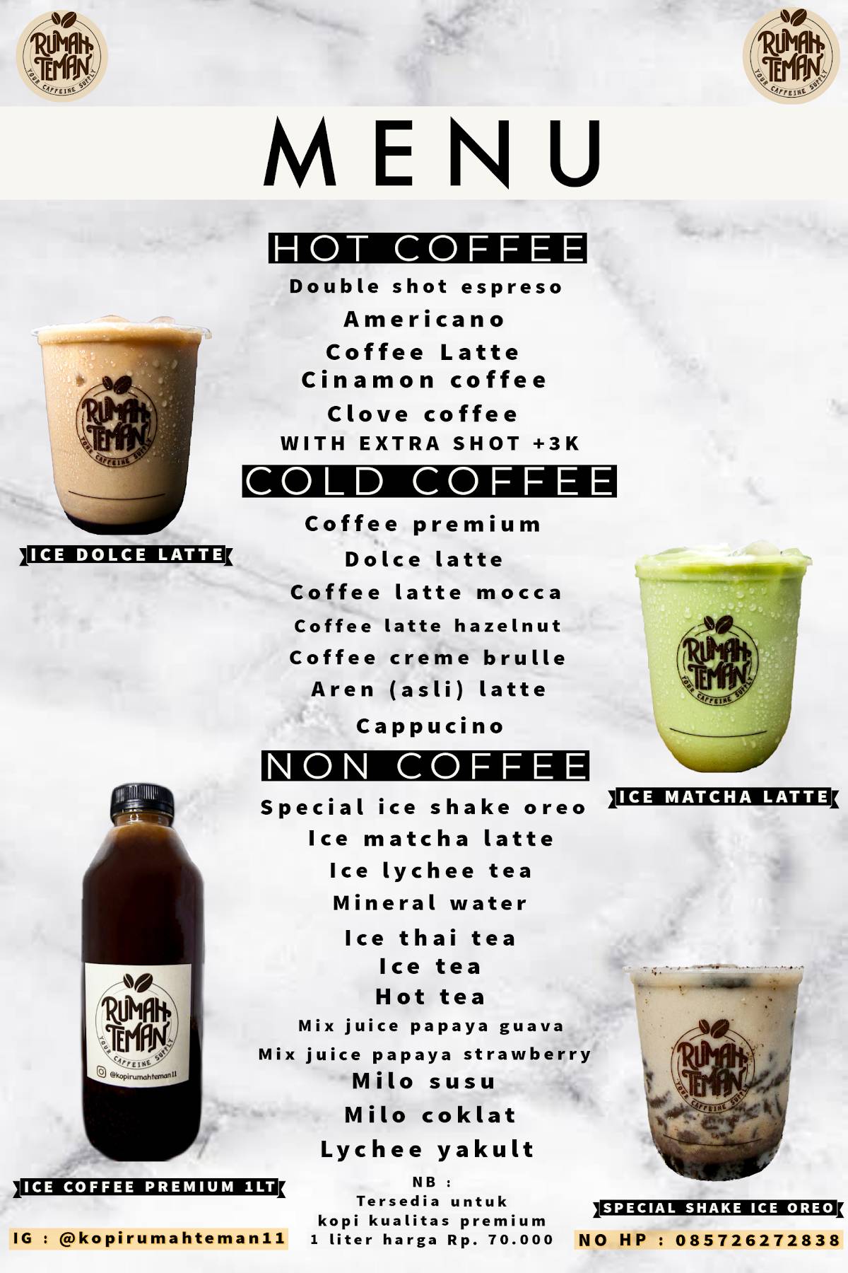 Menu at Kopi Rumah Teman cafe, North Jakarta