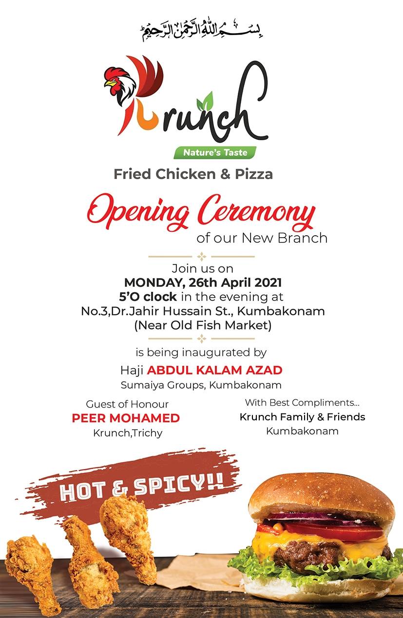Menu at Krunch, Kumbakonam