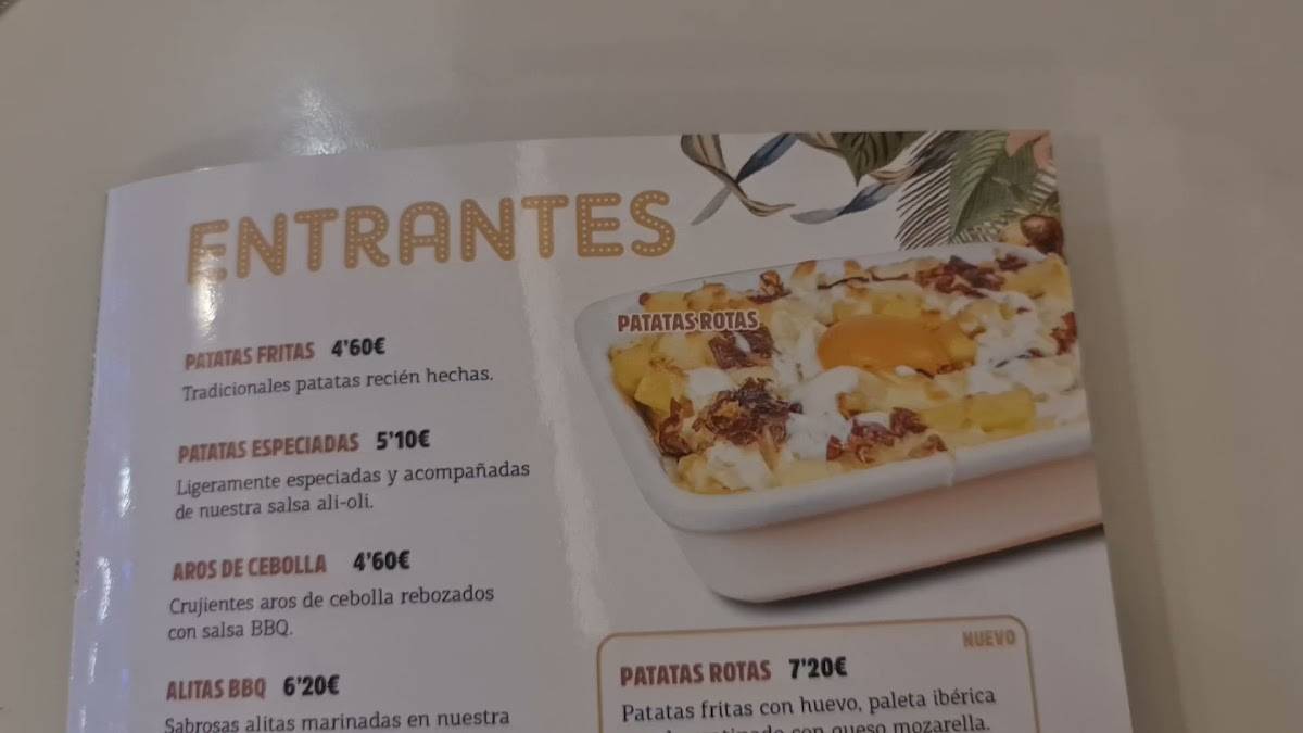 Carta del restaurante Krunch, Lejona, Peruri Auzoa