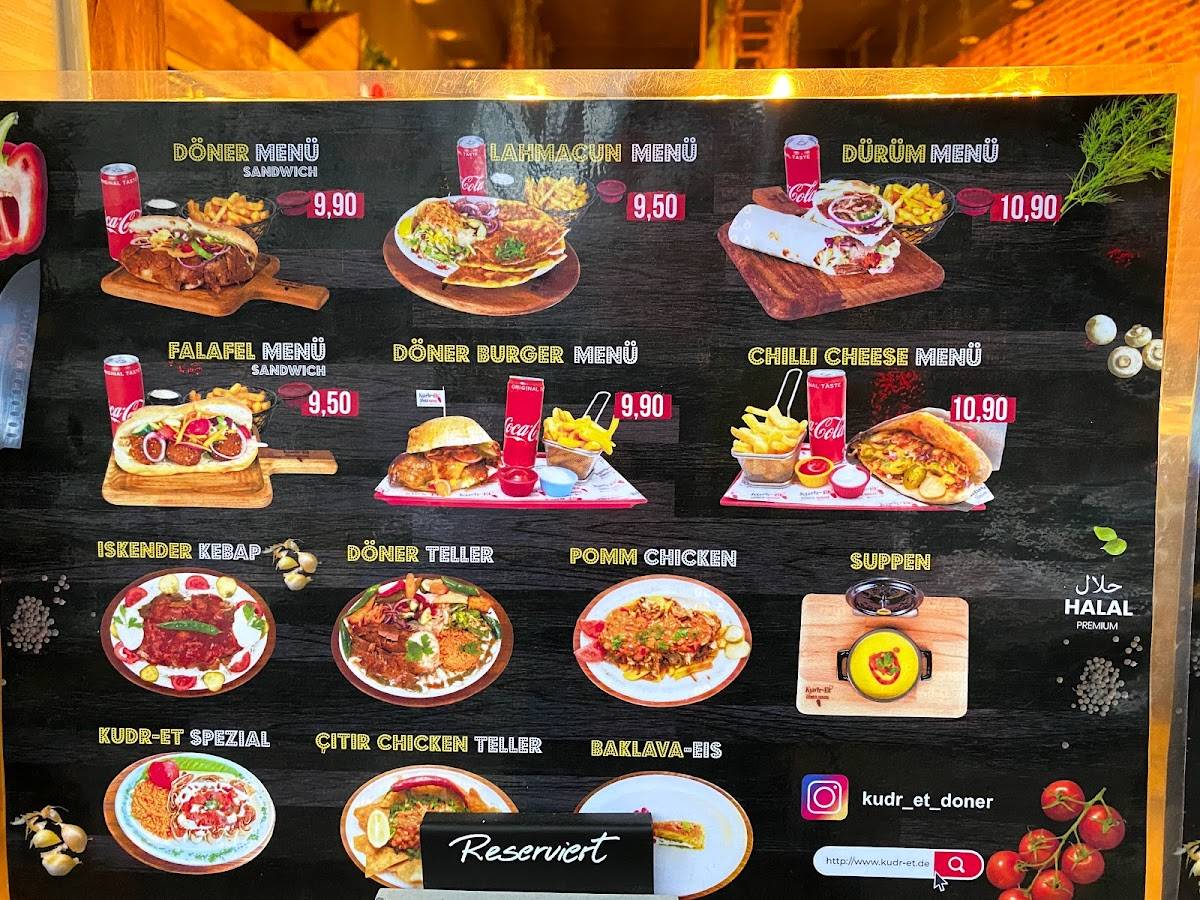 Speisekarte von Kudr-et Döner House restaurant, Köln, Hohenzollernring 45