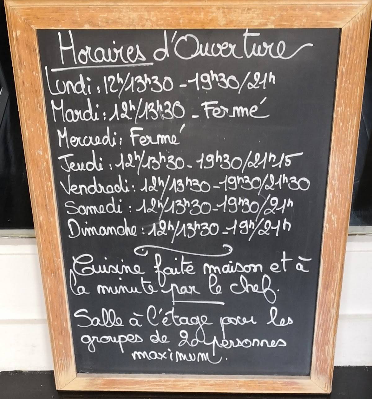 Menu at L'Agape restaurant, Angoulême