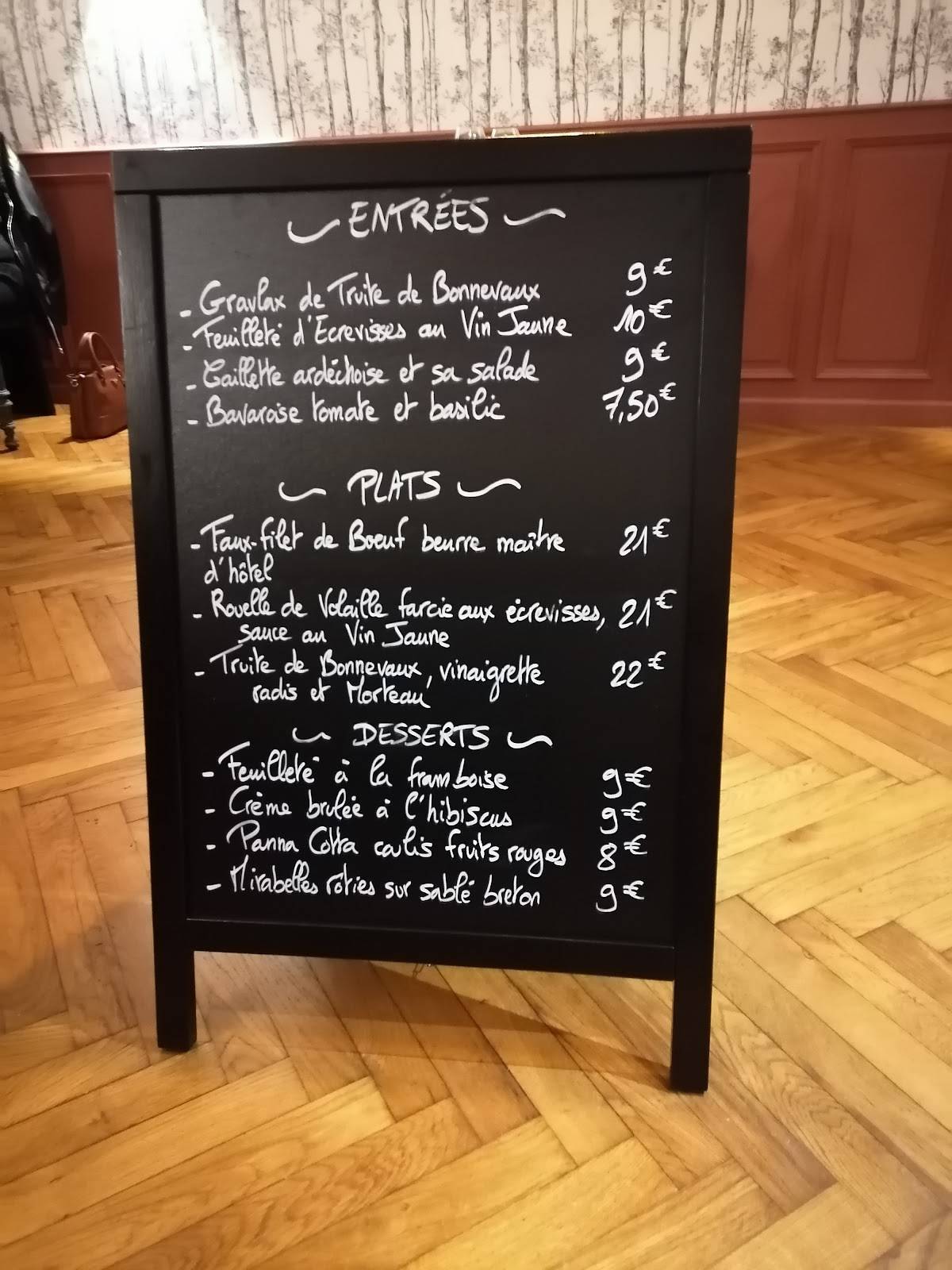 Menu au L'Art Des Choix Vercel restaurant, Vercel-Villedieu-le-Camp