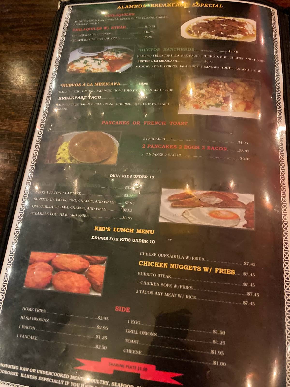 Menu at La Alameda Mexican Restaurant, New Port Richey