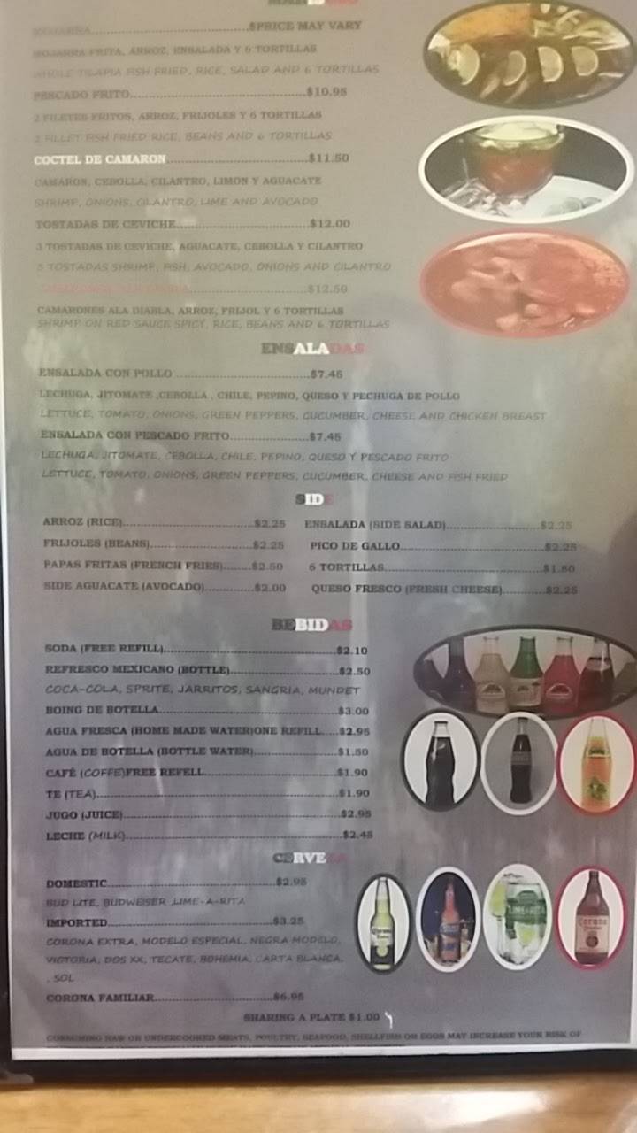 Menu at La Alameda Mexican Restaurant, New Port Richey