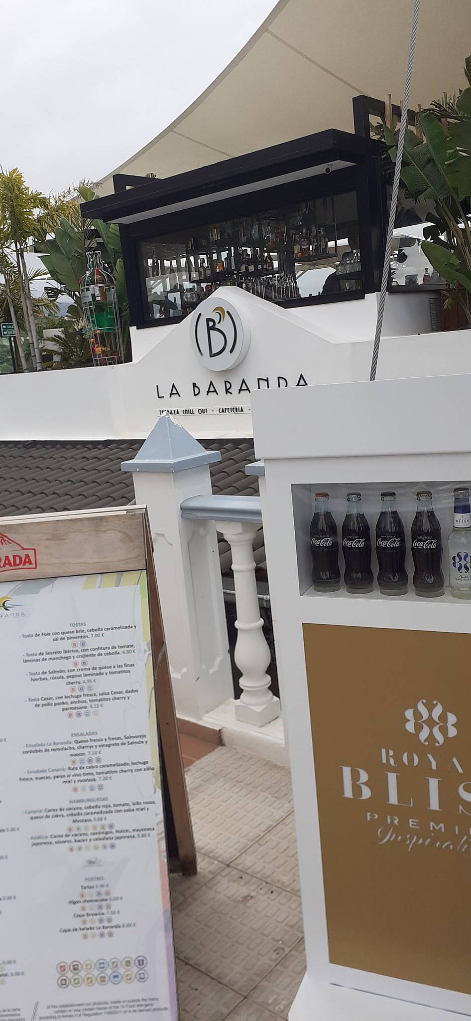 Menu at La Baranda brunch, El Sauzal, C. San Simón