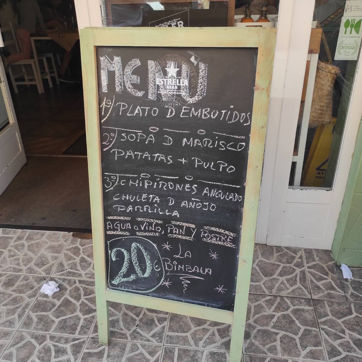 Carta del pub y bar La Bimbala, Gijón, C. Bélgica