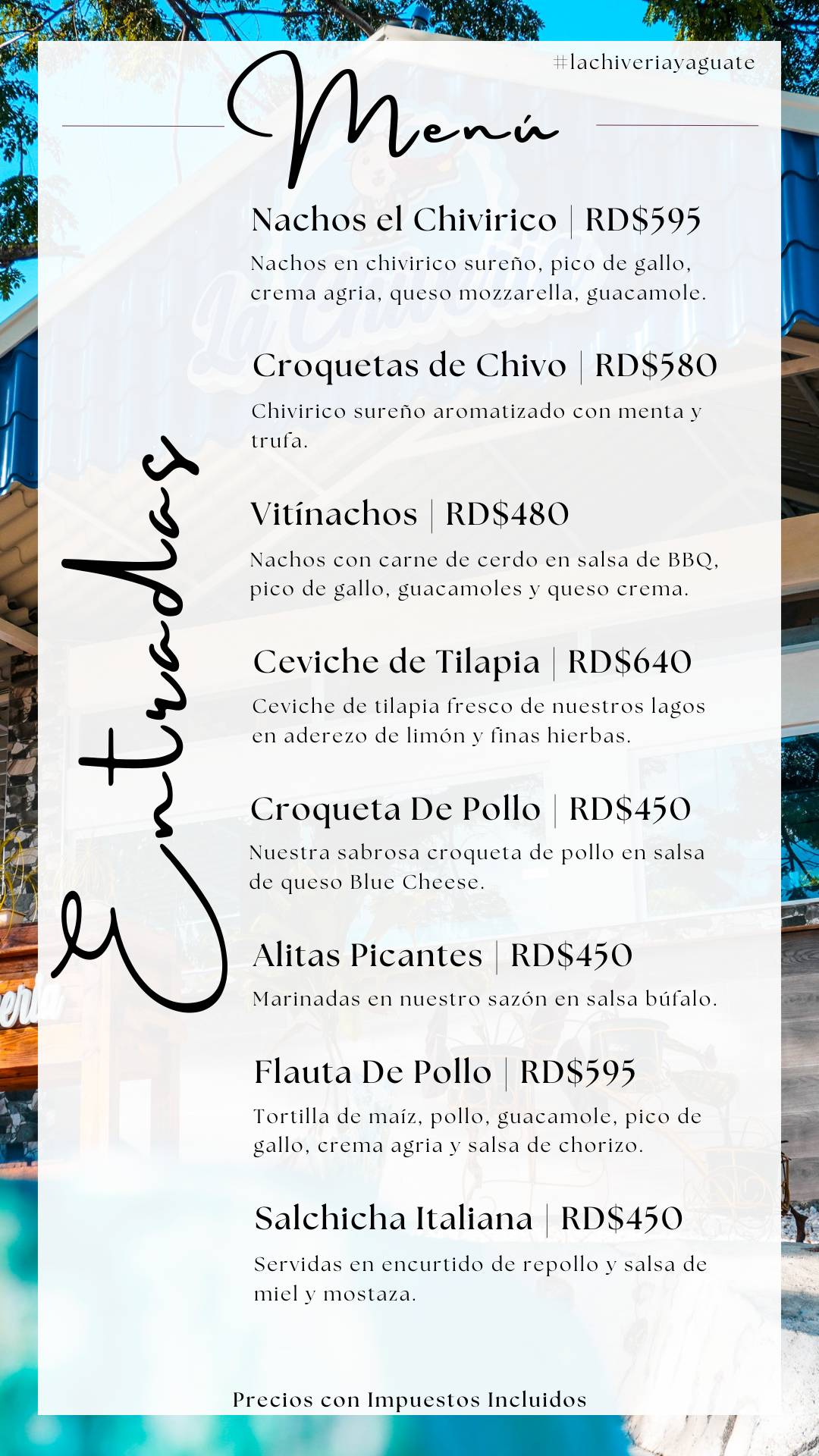 Menu at La Chivería de Yaguate restaurant, Dominicana