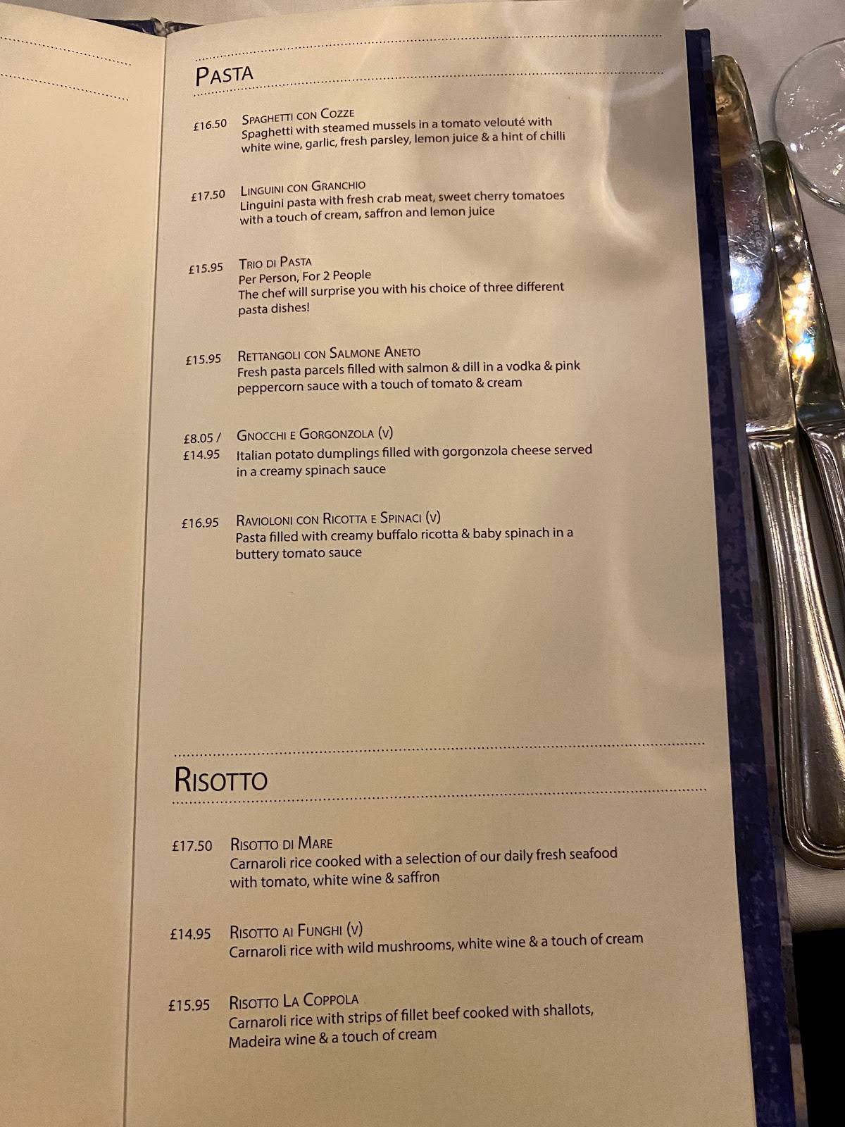Menu at La Coppola Ristorante & Oyster Bar, Royal Leamington Spa