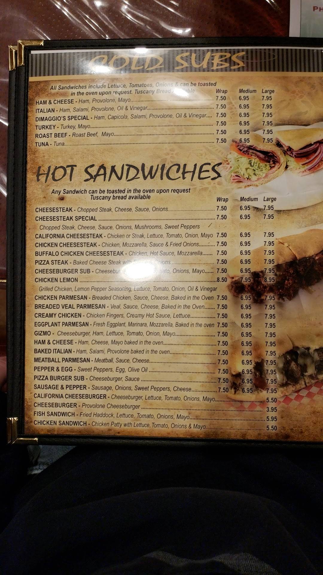 Menu at La Dolce Casa - DiMaggio's restaurant, Tamaqua