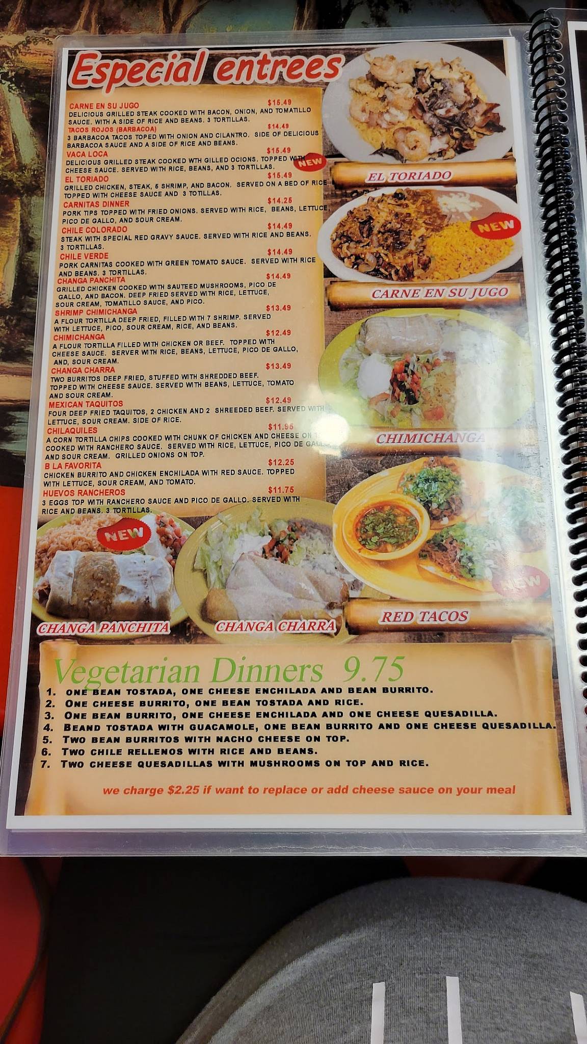 Menu at La Fiesta Charra restaurant, Sioux City