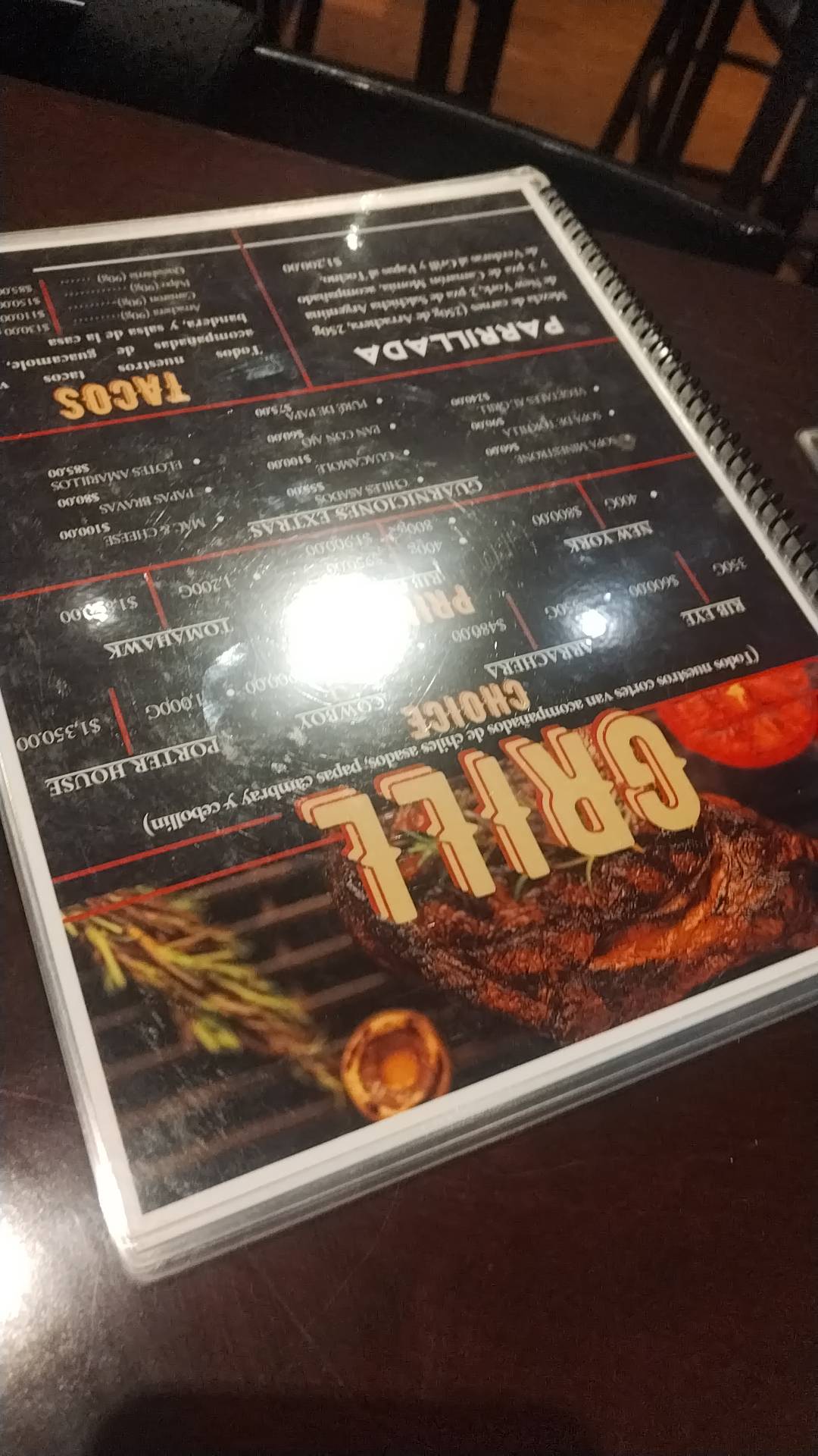 Carta de La Guarida Bar & Grill, Mexicali