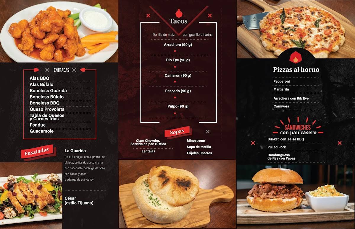 Menu at La Guarida Bar & Grill, Mexicali