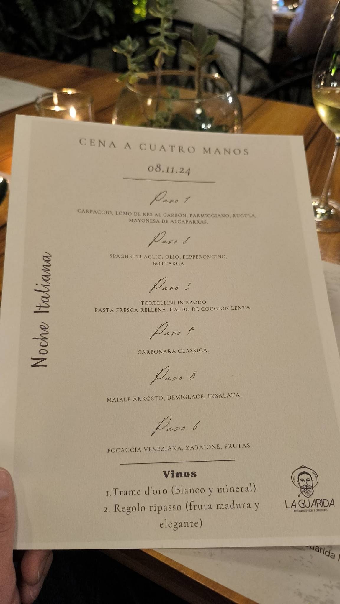 Carta del restaurante La Guarida - Bogotá, Bogotá