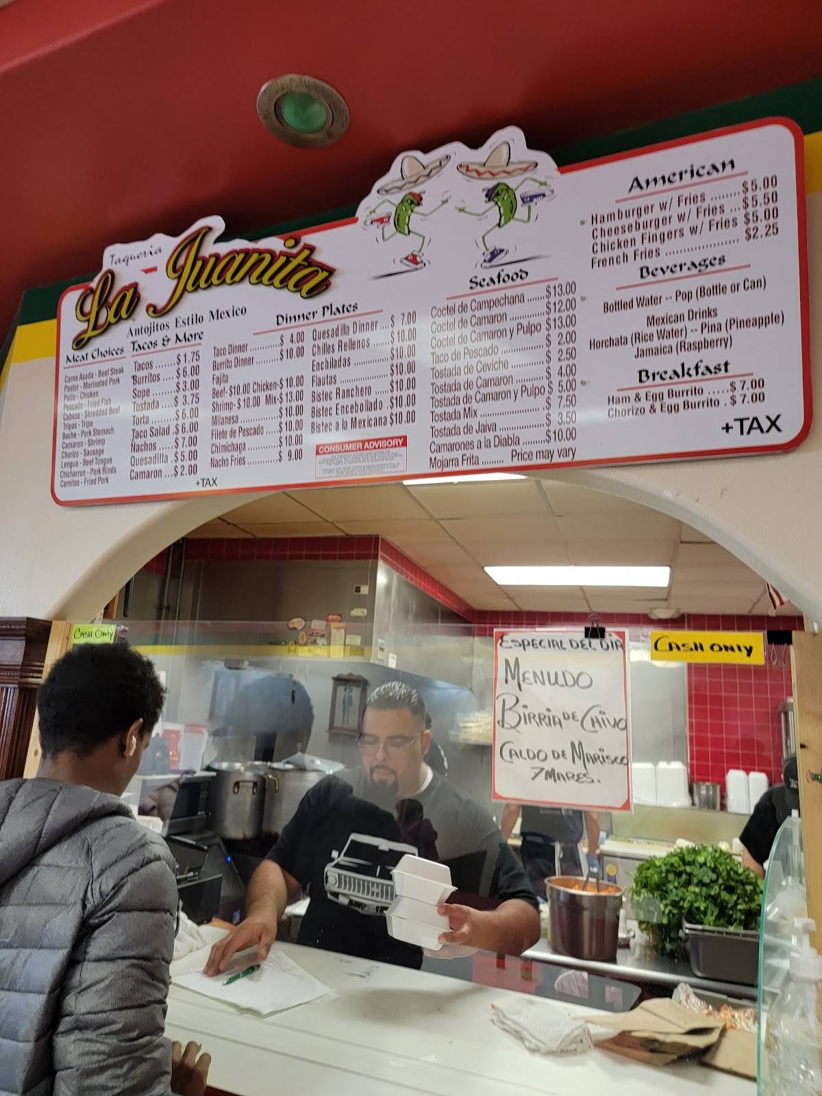 Menu at La Juanita restaurant, Sioux City, Pierce St