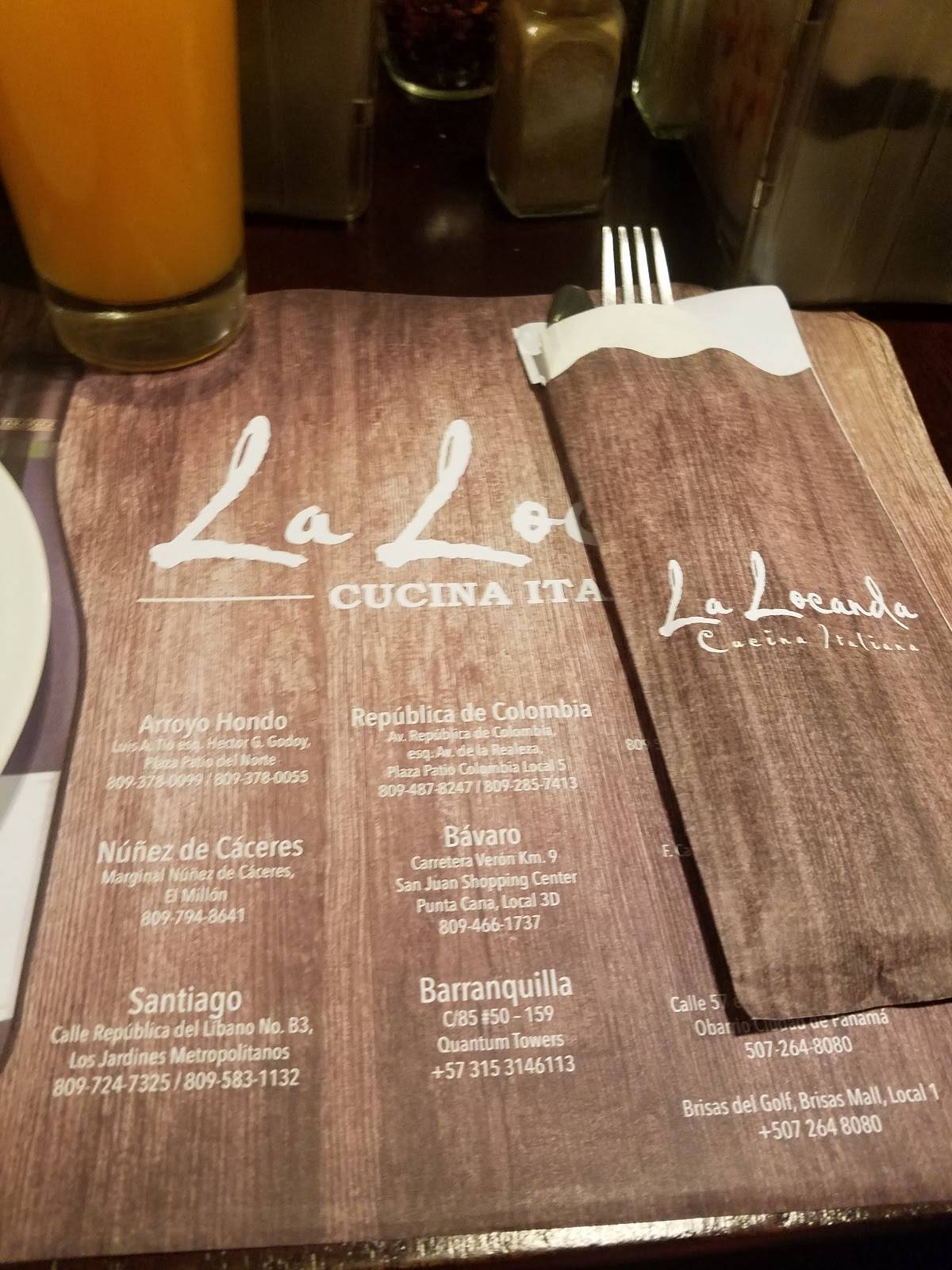 Carta del restaurante La Locanda - Bella Vista, Santo Domingo, 2 local