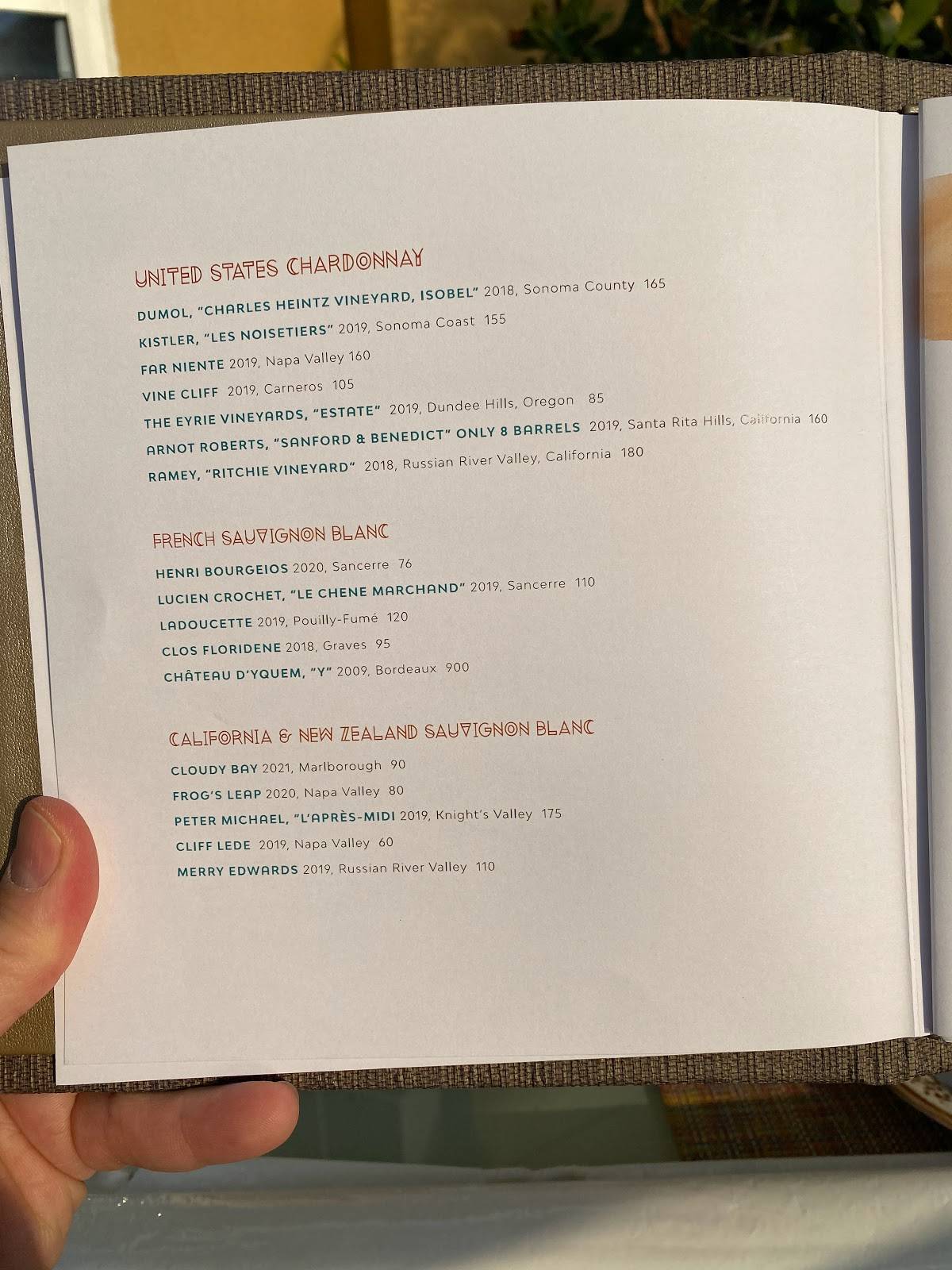 Menu at La Mar by Gastón Acurio restaurant, Miami