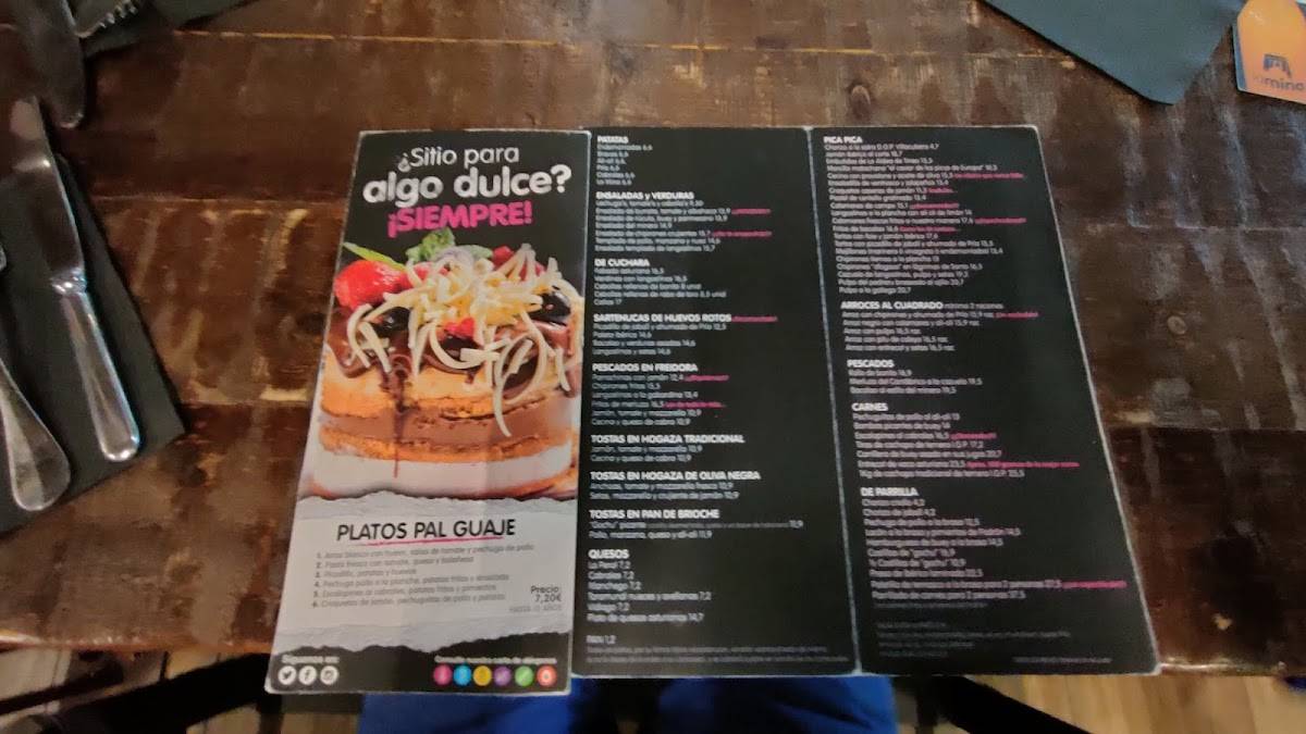Menu at La Mina restaurant, Lugones, Parque Principado