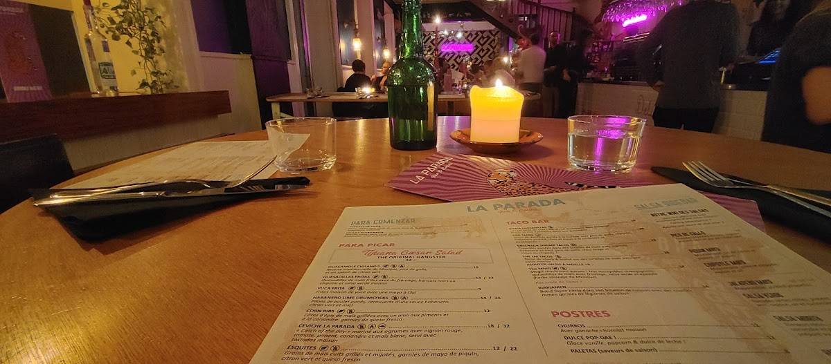 Menu at La Parada pub & bar, Benidorm