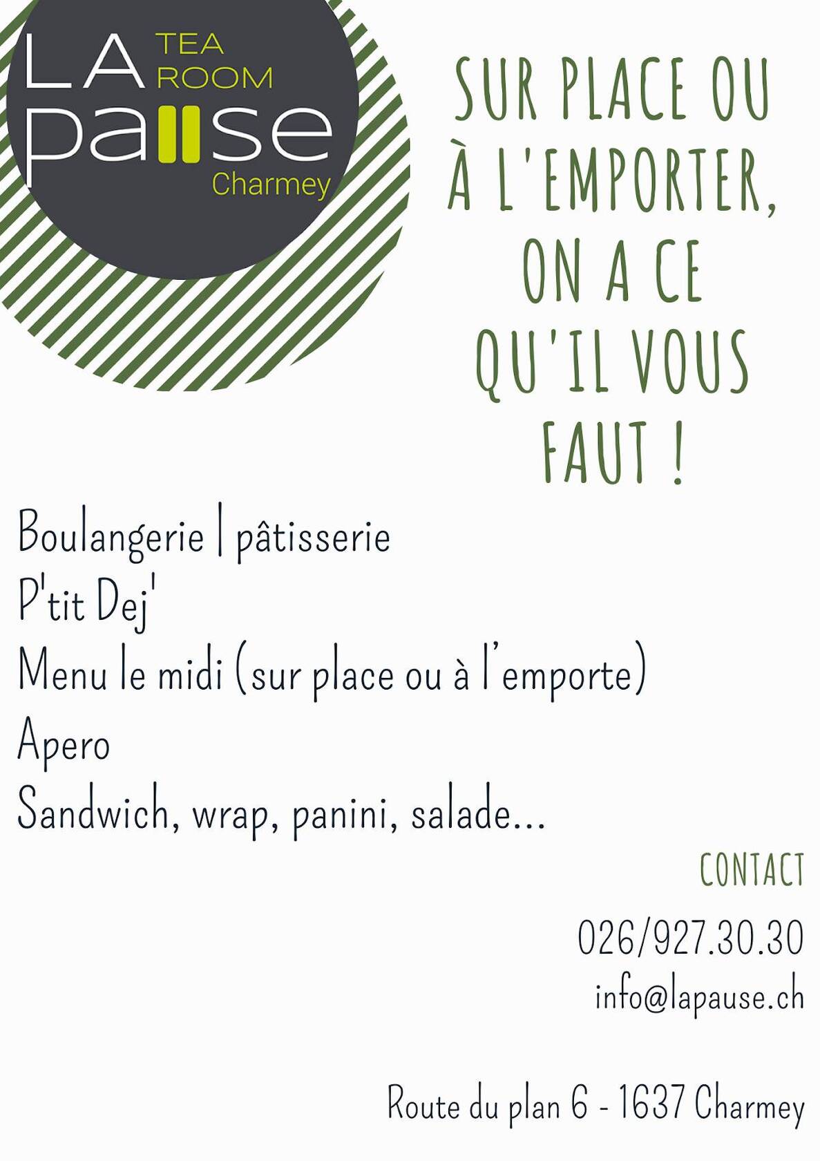 Menu da La Pause, Val-de-Charmey
